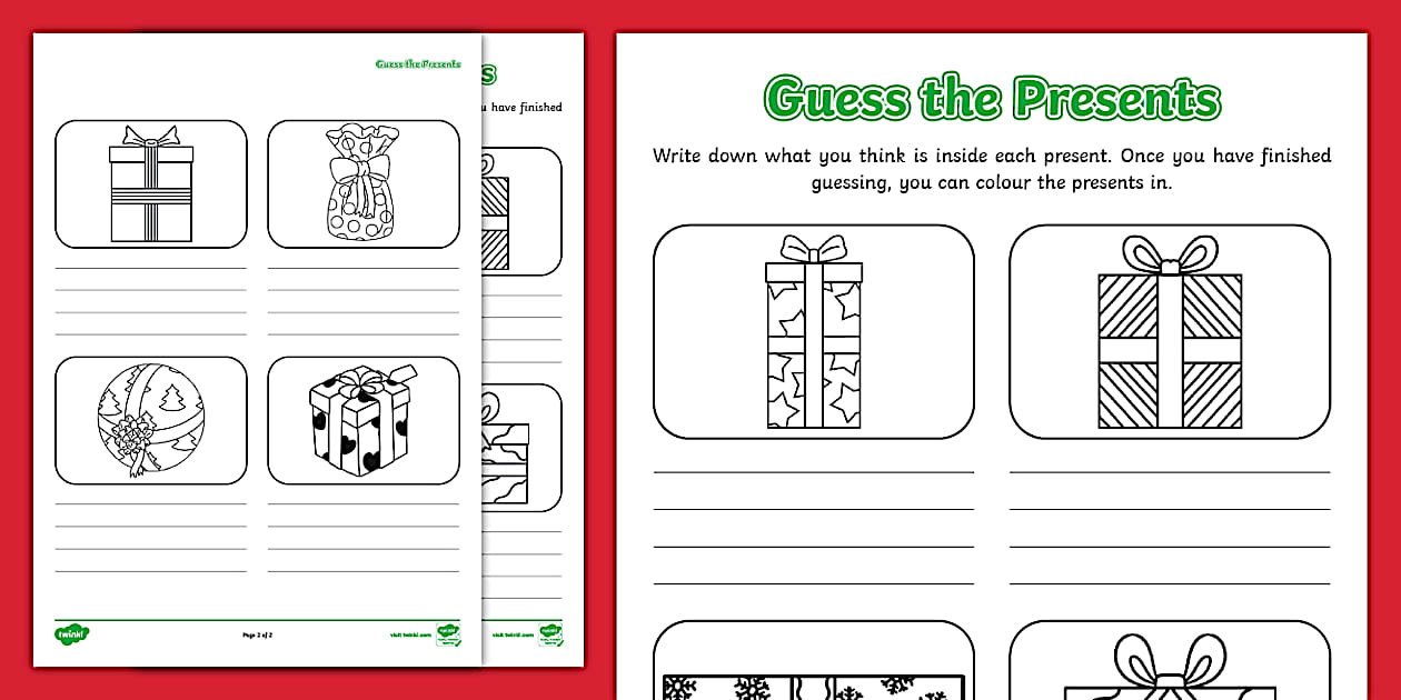 Guess the Presents Colouring Activity (Teacher-Made)