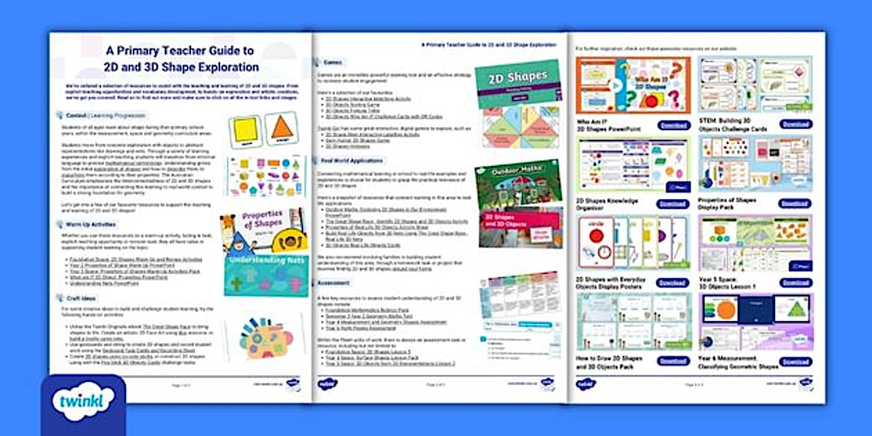 * NEW * A Primary Teacher Guide to 2D and 3D Shape Exploration