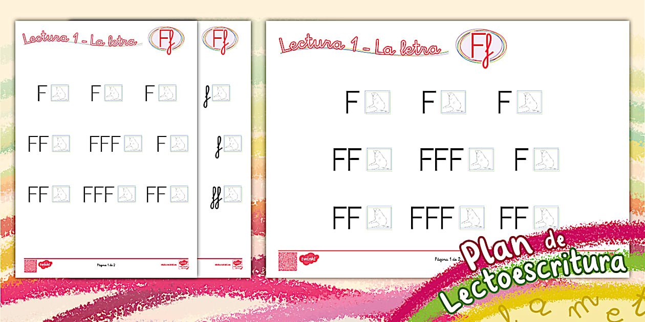 Plan de lectoescritura: La letra F - Lectura 1 - Twinkl