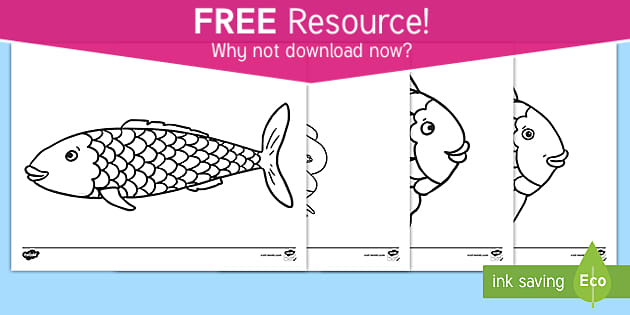 FREE! - Rainbow Fish Coloring Pages for Kids - Coloring Template