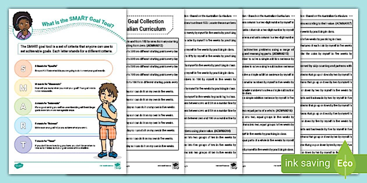 Year One SMART Goals Number Teacher Guidance and Collection
