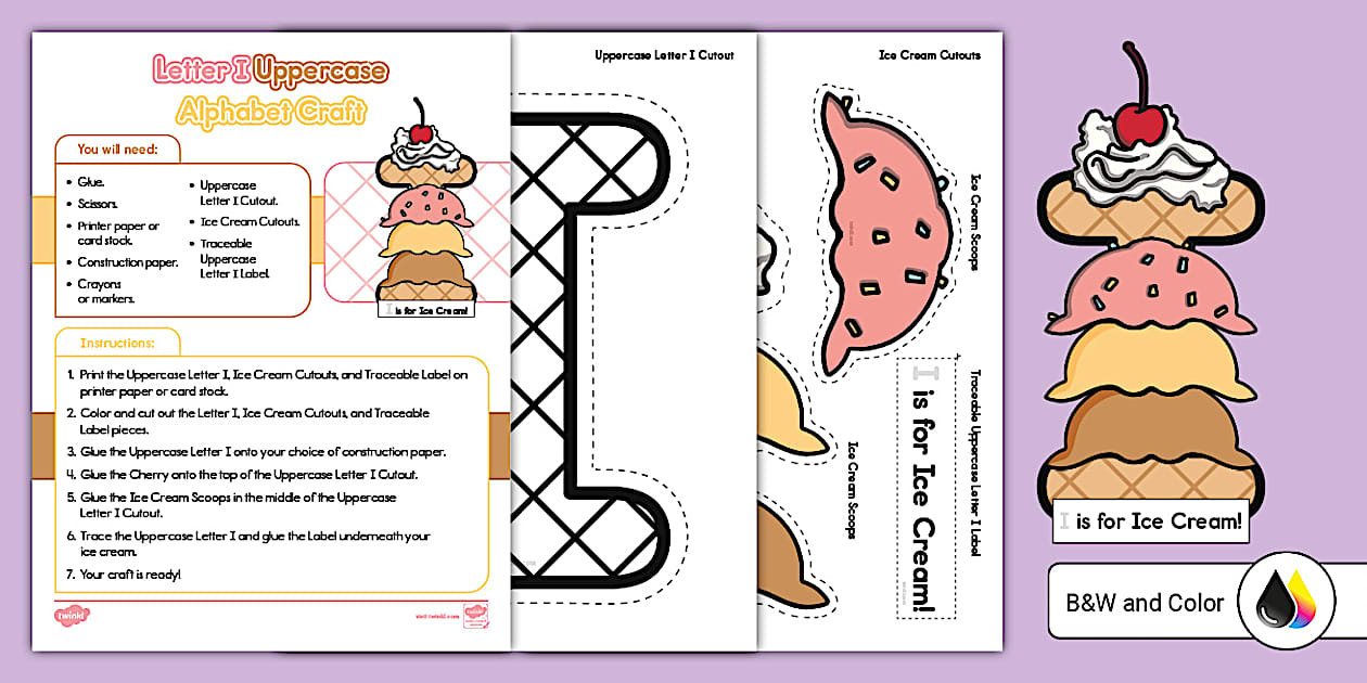 Letter I Uppercase Alphabet Craft