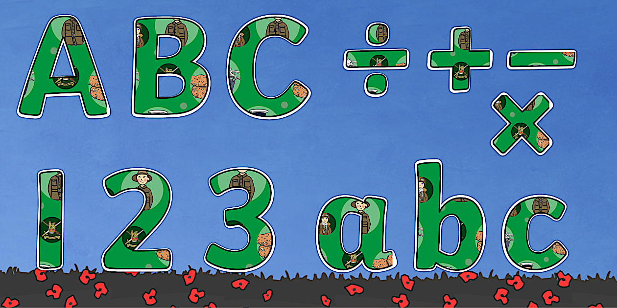 Editable New Zealand Anzac Day Display Letters and Numbers Pack