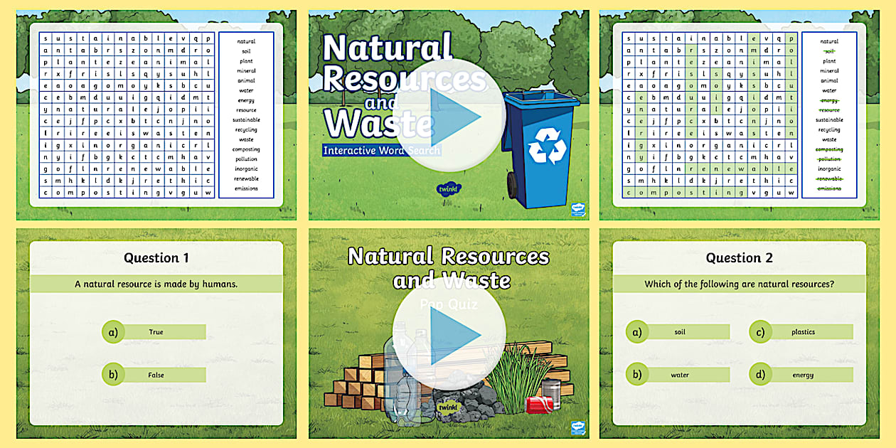 Natural Resources and Waste Interactive Activity Pack