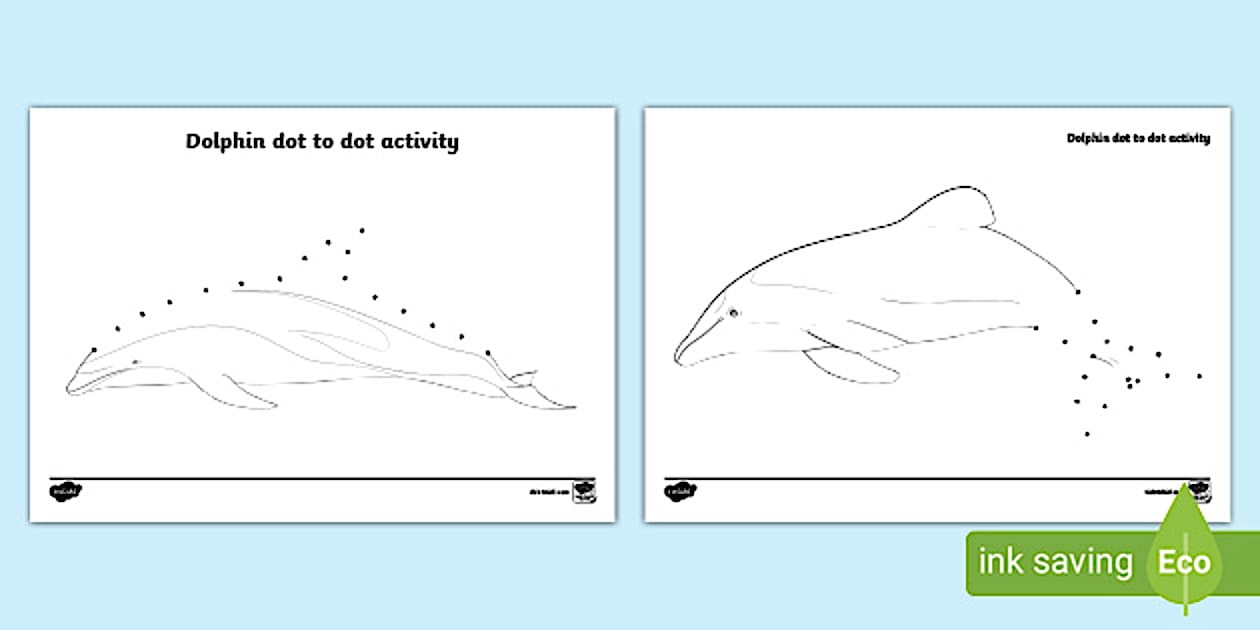 Connect the Dots Dolphin Activity - Worksheet (teacher made)