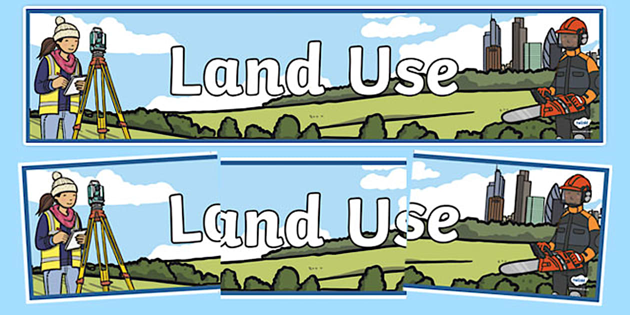 Cursive Land Use Display Banner (Teacher-Made) - Twinkl