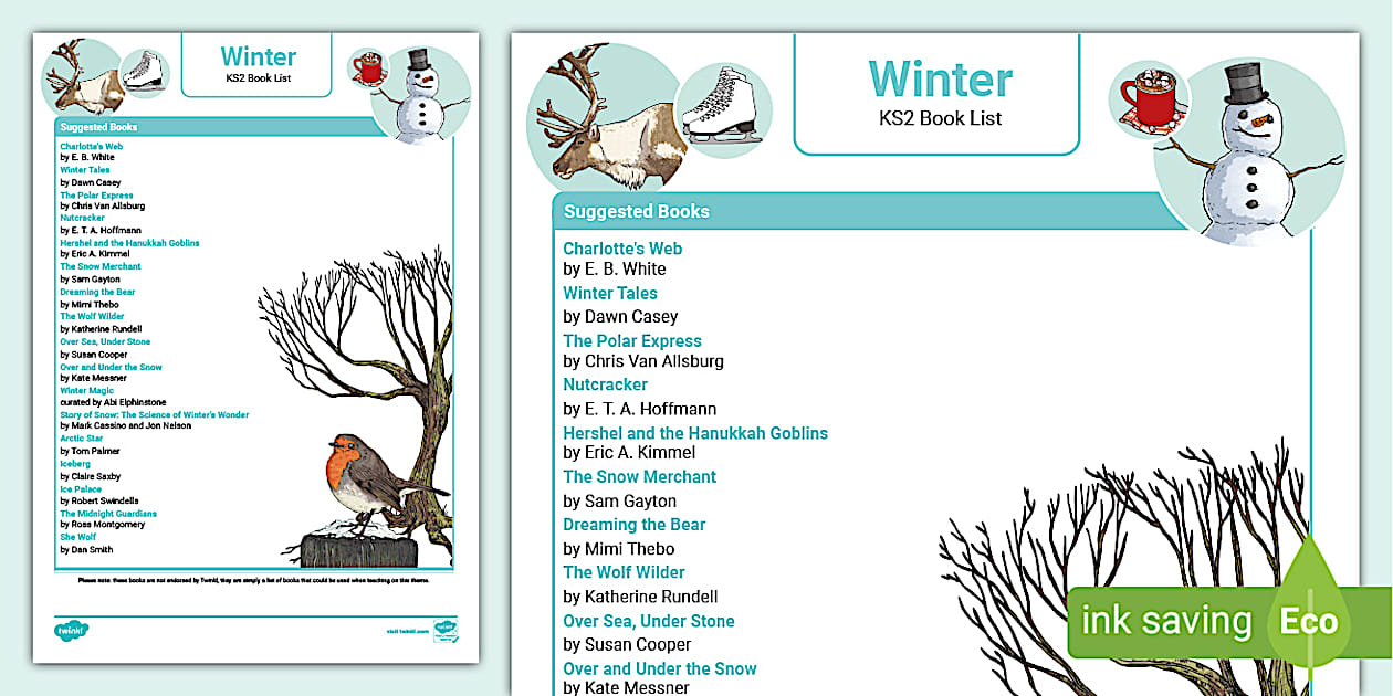 KS2 Winter-Themed Book List (teacher made) - Twinkl