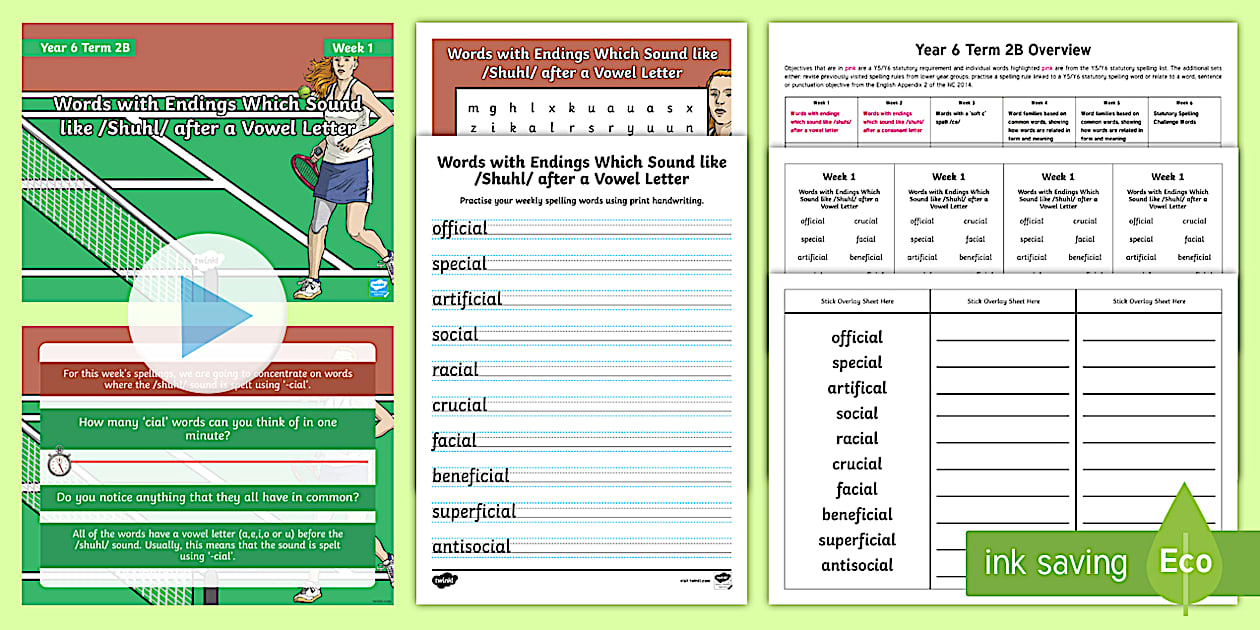 Year 6 Term 2B Week 1 Spelling Pack (teacher made) - Twinkl