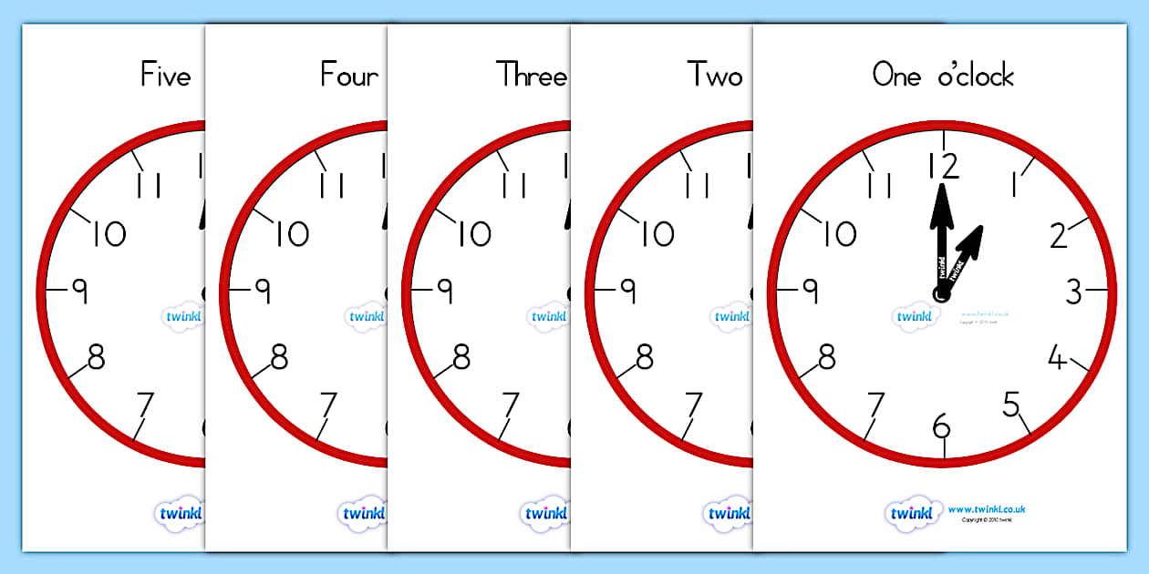 Analogue Clocks Hourly O Clock (teacher made) - Twinkl
