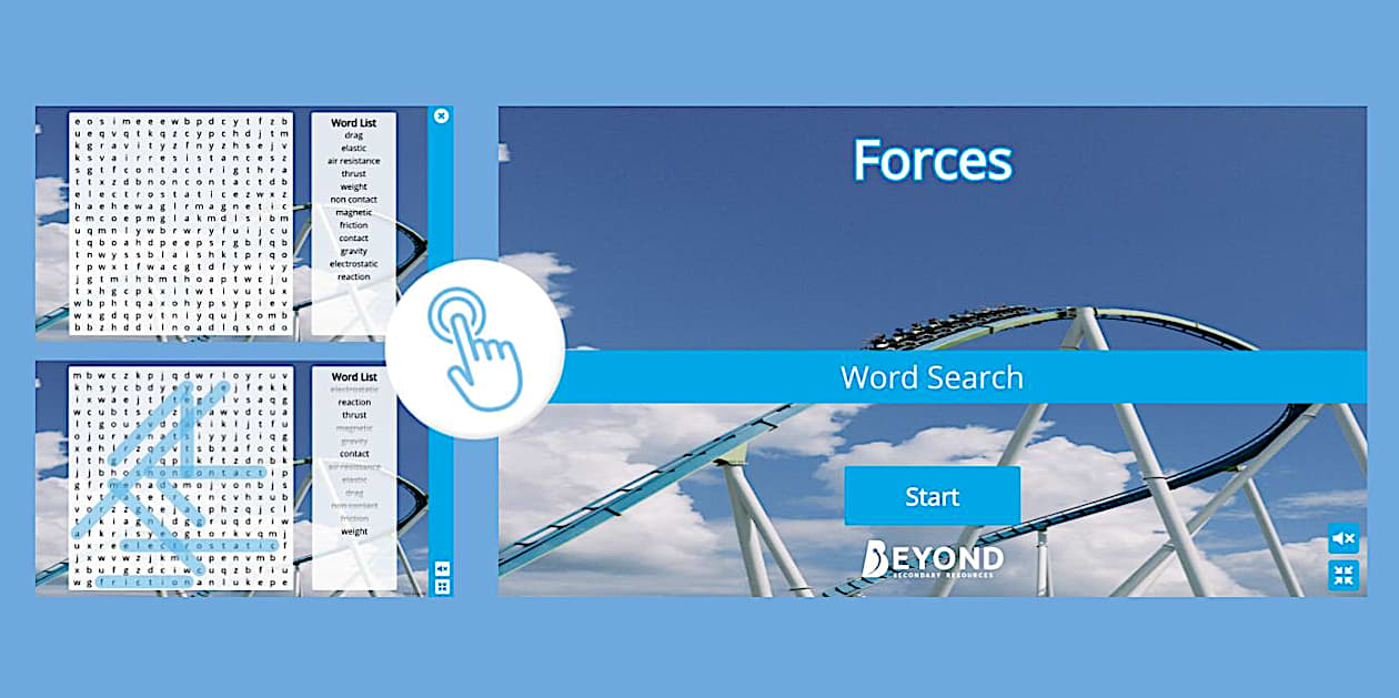 Forces Interactive Word Search (Teacher-Made) - Twinkl