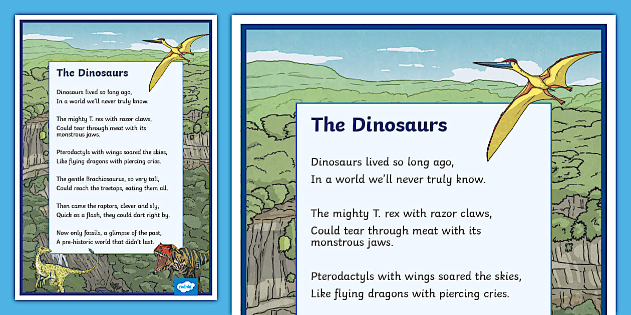 Dinosaur Poem Example Teacher Made Twinkl