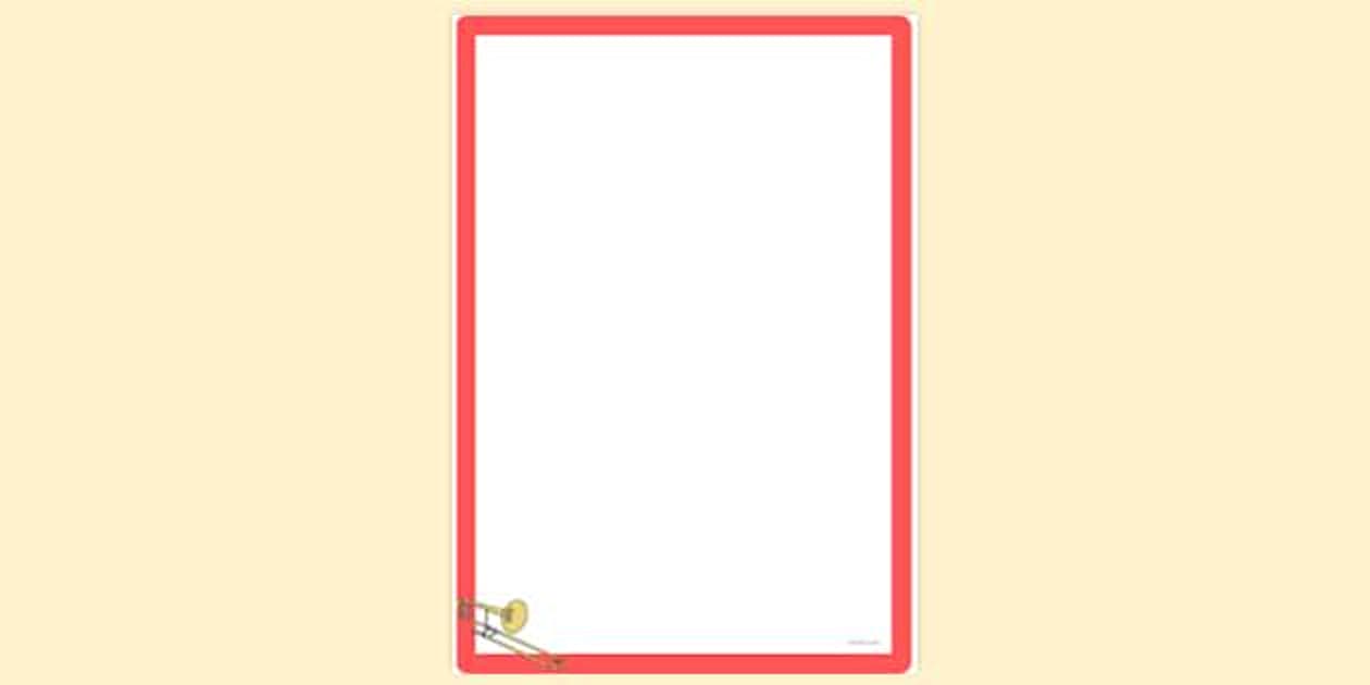 Simple Blank Trombone Music Instrument Page Border