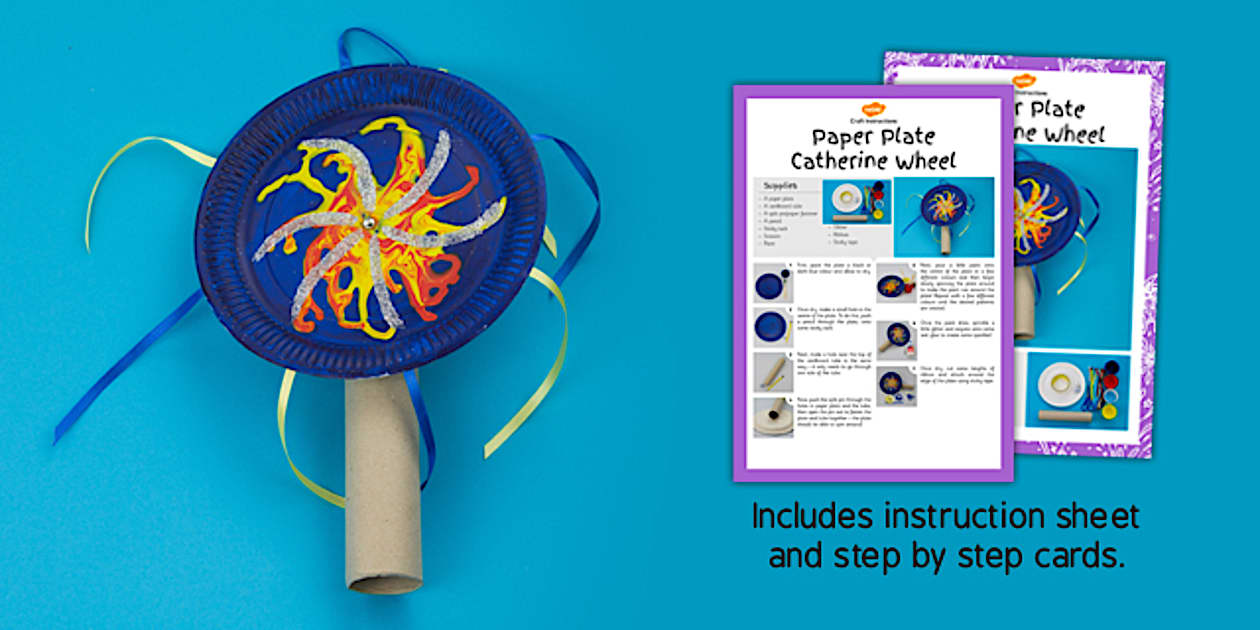Paper Plate Catherine Wheel Craft Instructions - Twinkl