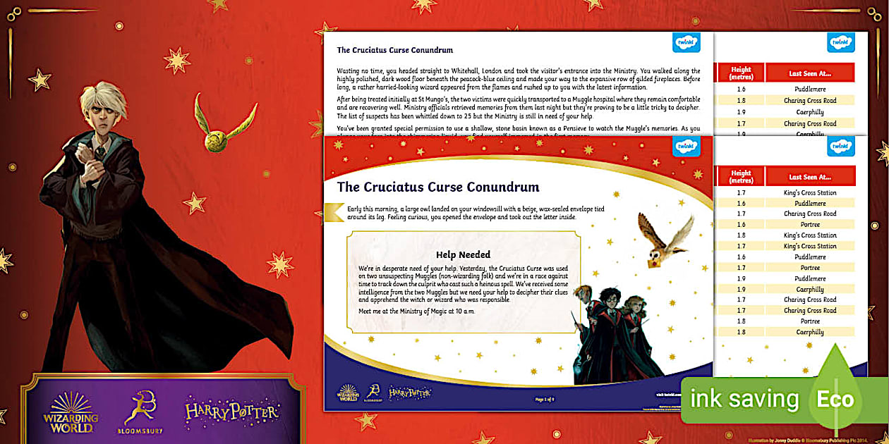 FREE! - Year 6 Harry Potter and the Cruciatus Curse Conundrum SPaG
