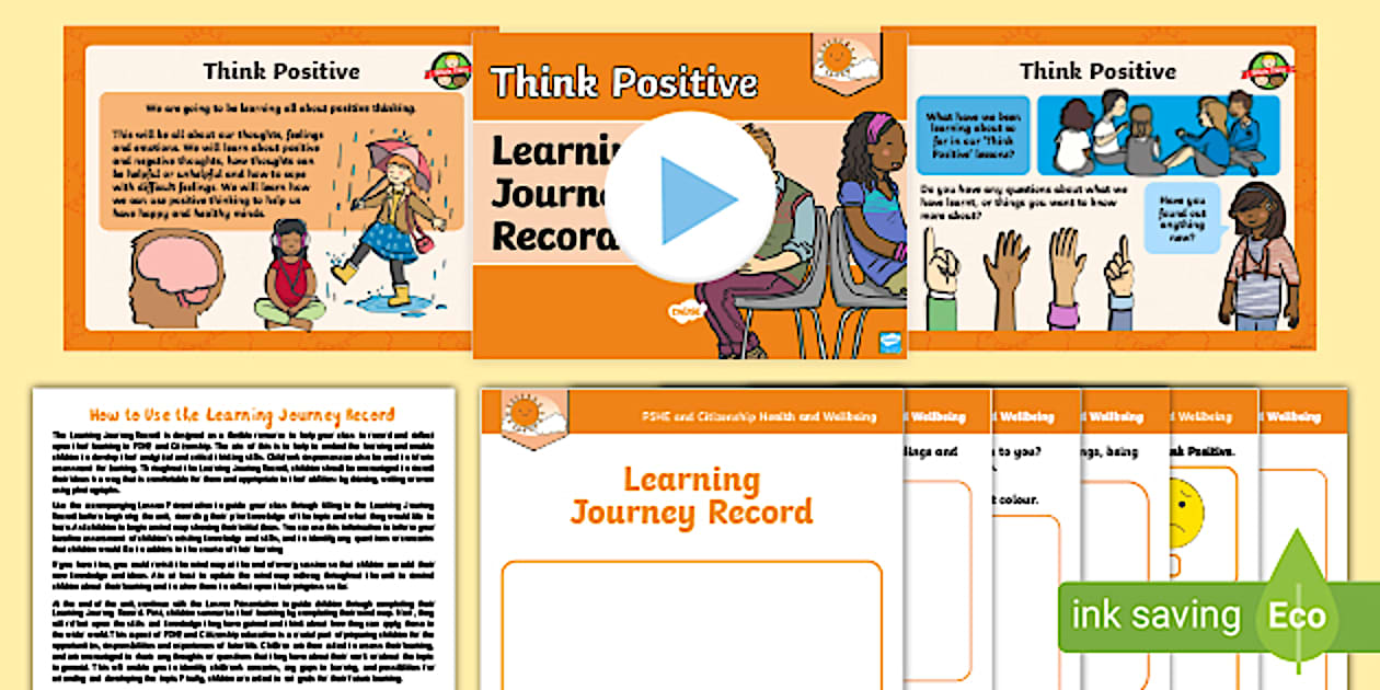 PSHE: KS1 Think Positive - Learning Journey Record - Twinkl