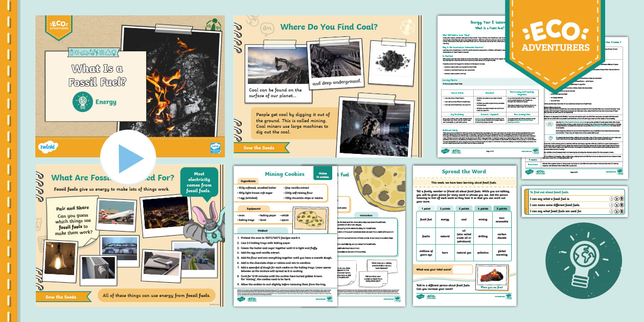Year 2 Energy: Lesson 1 - What Is a Fossil Fuel? - Twinkl