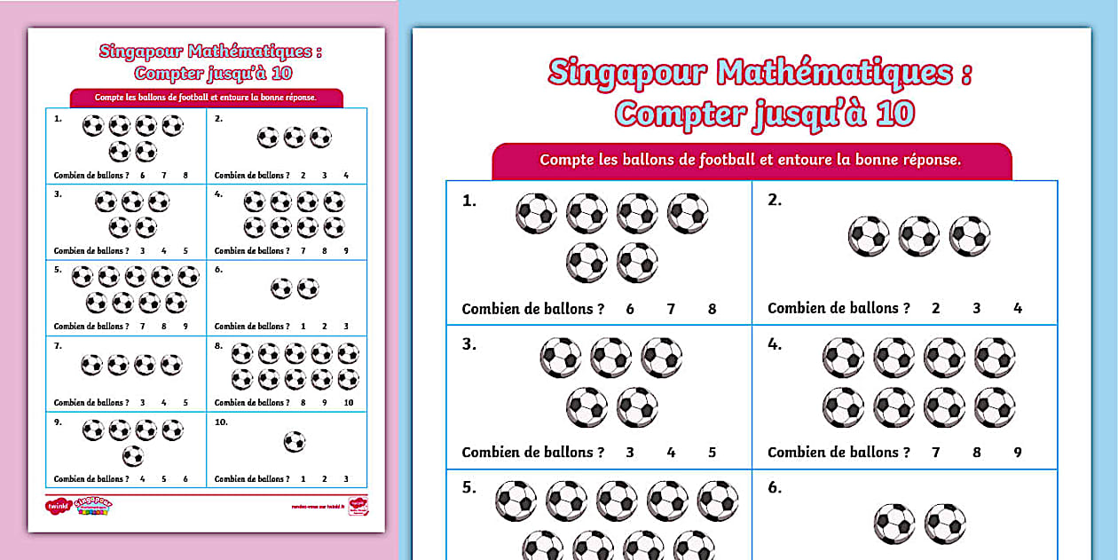 Singapour Mathématiques : imagée. Compter jusqu'à 10