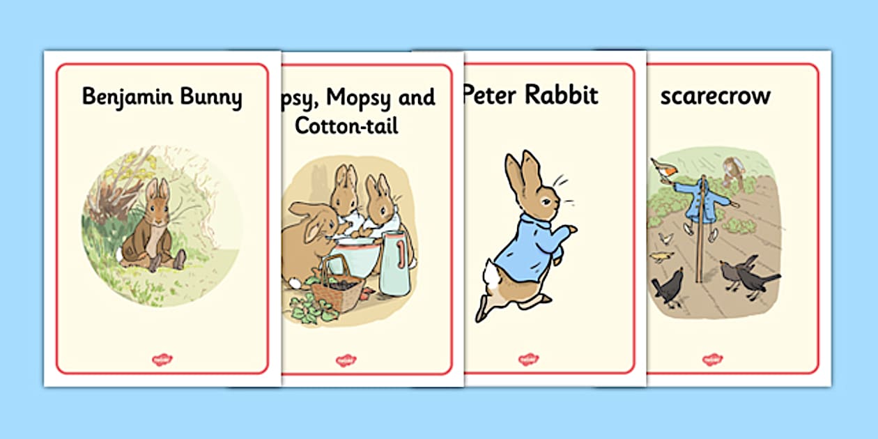 Cursive Beatrix Potter - The Tale of Benjamin Bunny Display Posters