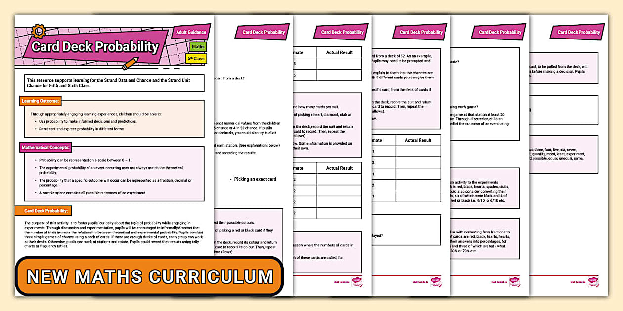 Chance Teacher Guidance Sheet: Card Deck Probability