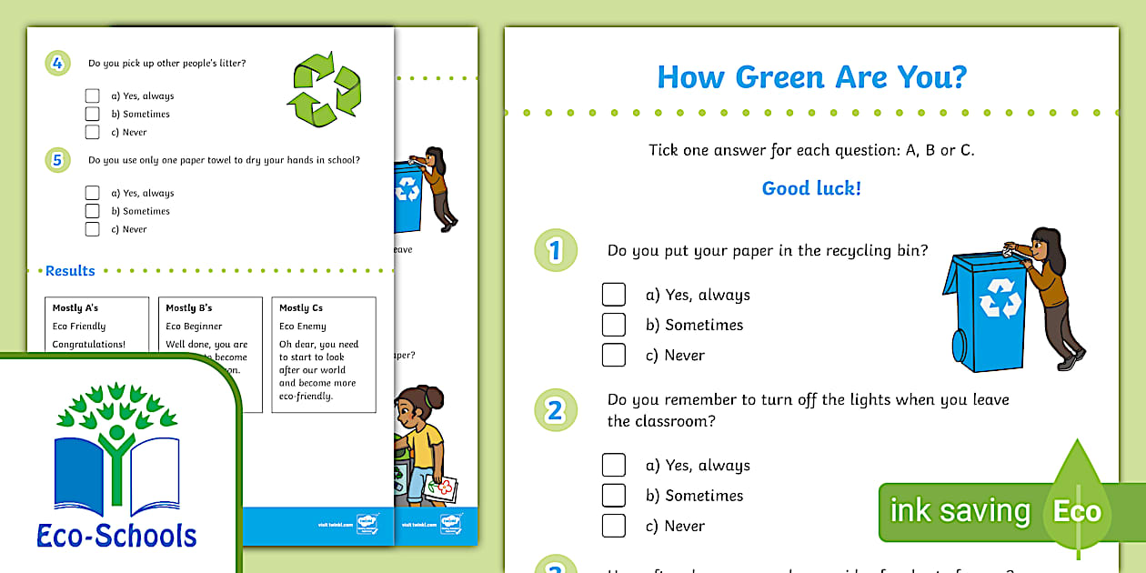 How Eco-Friendly are you? (teacher made) - Twinkl