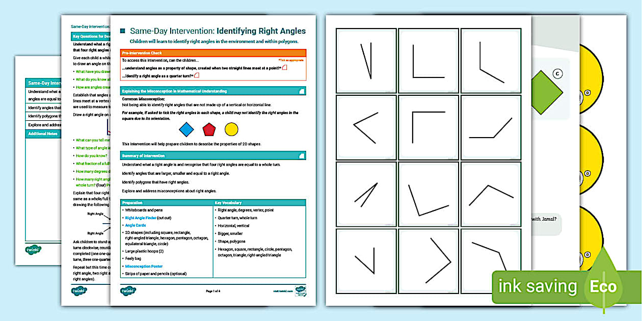 👉 Year 3 Maths Intervention: Identifying Right Angles