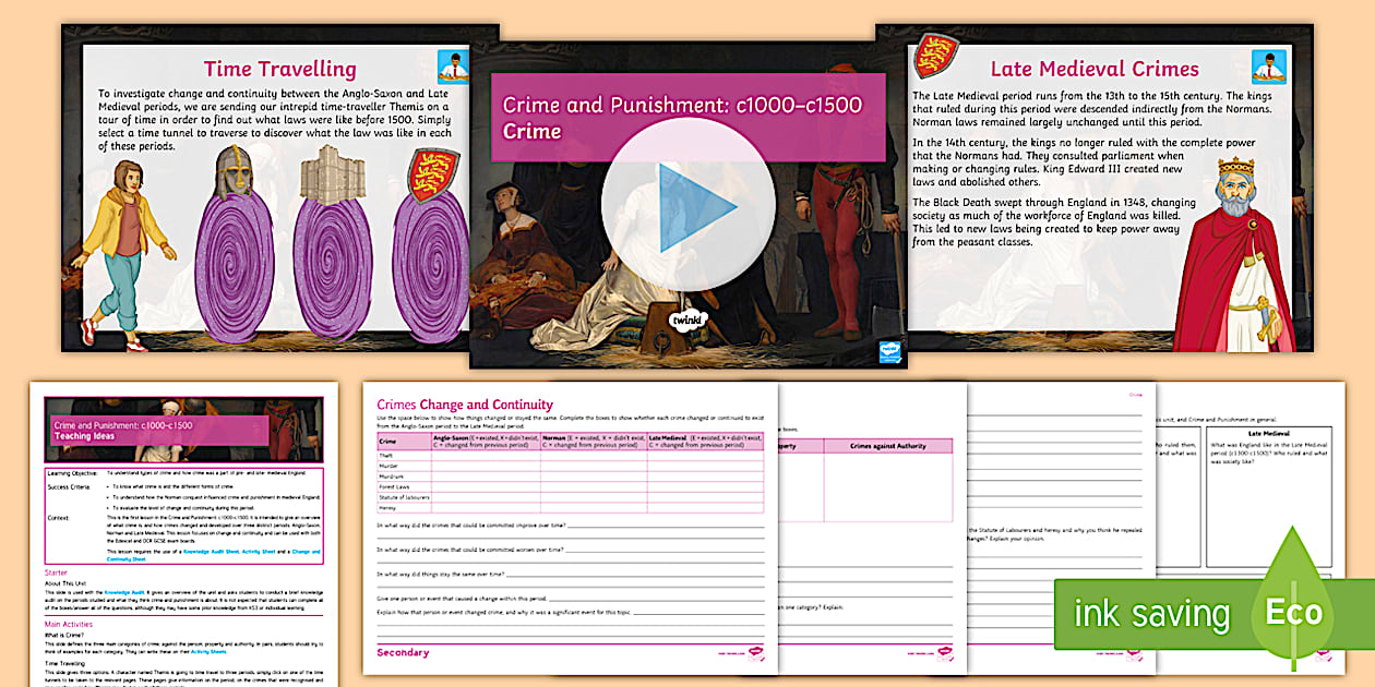 Crime and Punishment c1000-c1500 Lesson 1: Crime - Twinkl