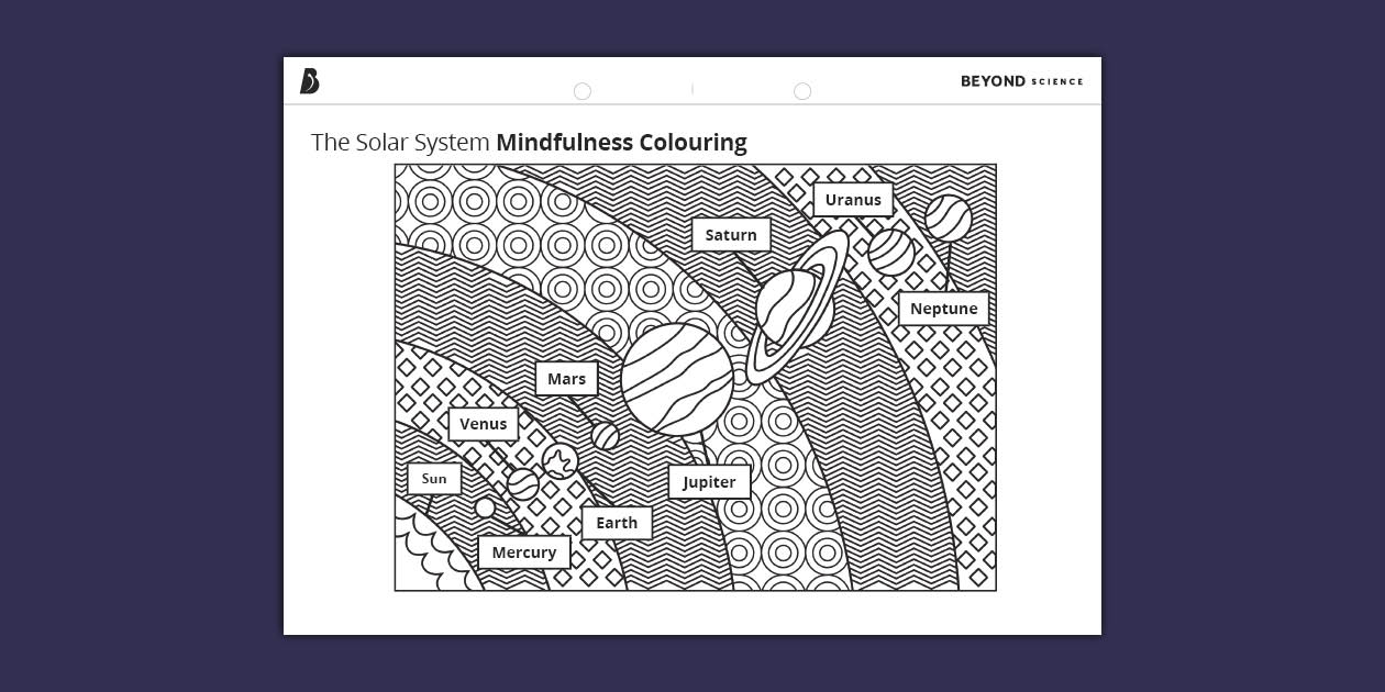 Solar System Mindfulness Colouring | KS3 Science | Beyond