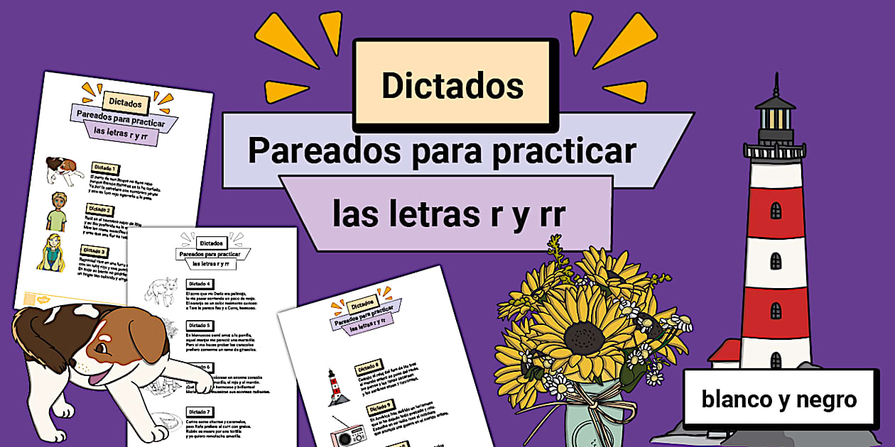 Dictados: Pareados para practicar las letras R y RR