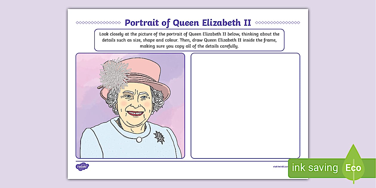 Portrait of the Queen Activity KS1,Queen Portrait - Twinkl