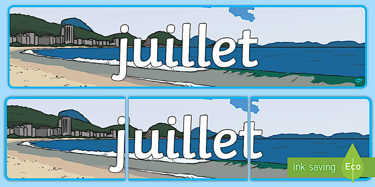 Banderole d'affichage : Juillet - Les mois de l'année