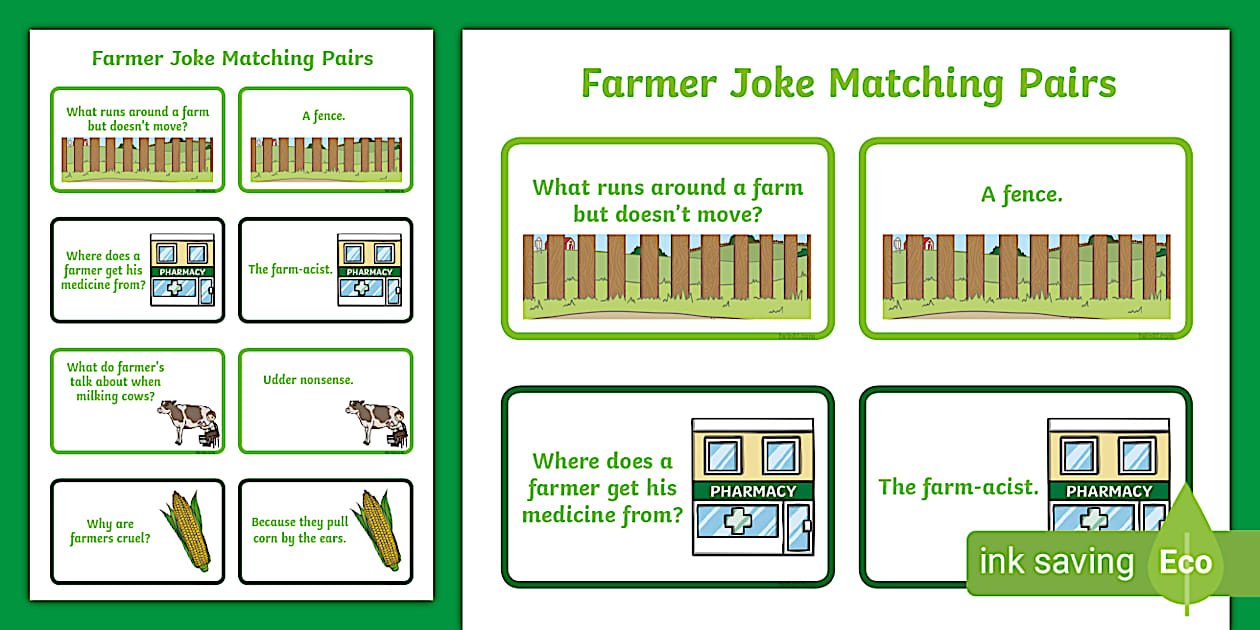 Farmer Joke Matching Pairs (teacher made) - Twinkl