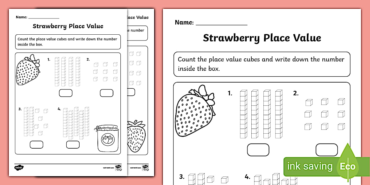 Strawberry Place Value Activity Sheet (teacher made)