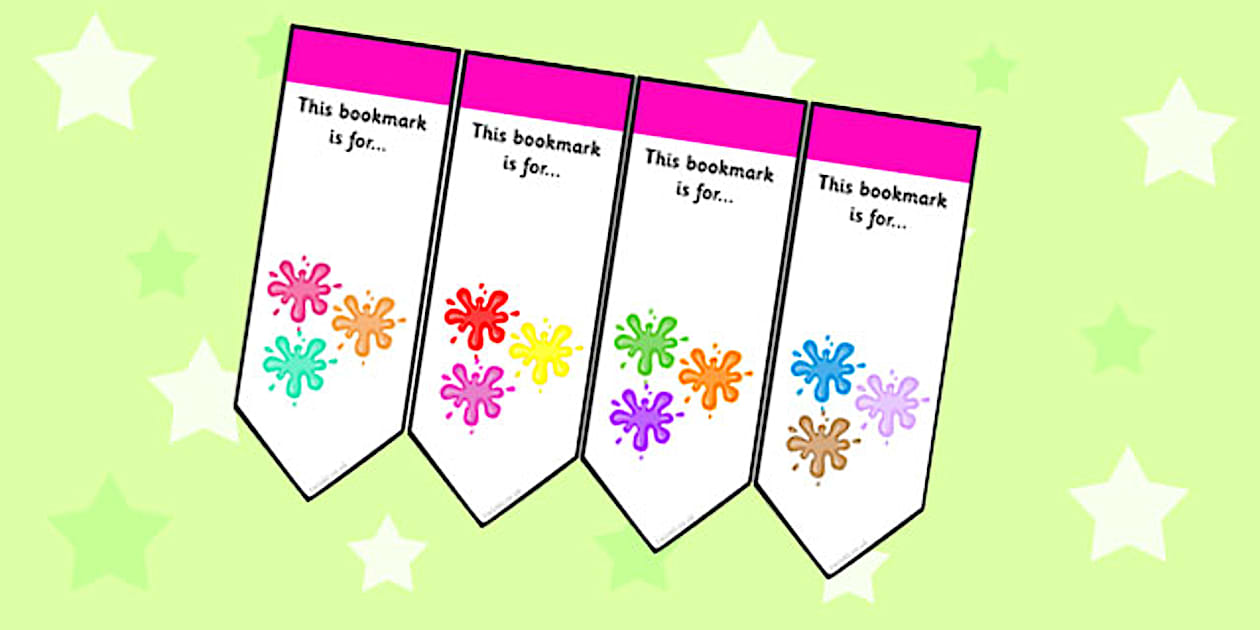 Editable Splat Themed Bookmarks (teacher made) - Twinkl