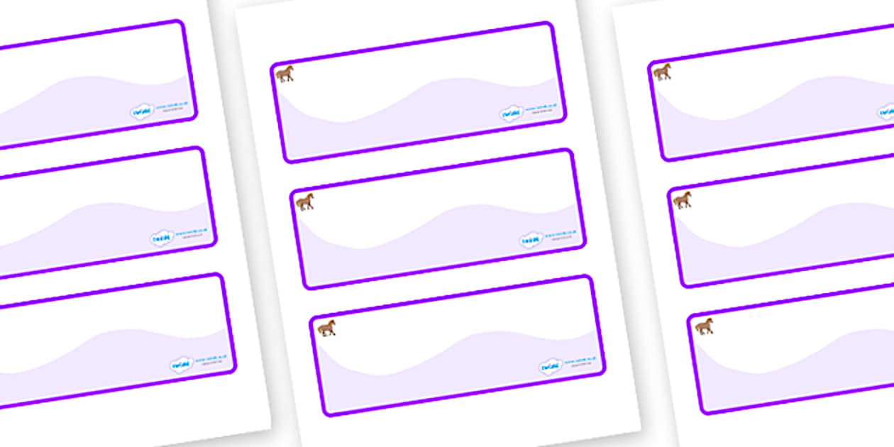 Pony Themed Editable Drawer-Peg-Name Labels (Colourful)