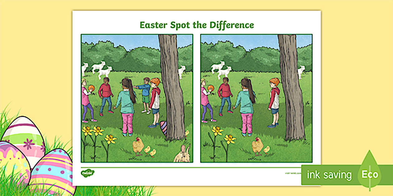 Easter Spot the Difference Worksheet | Twinkl Resources