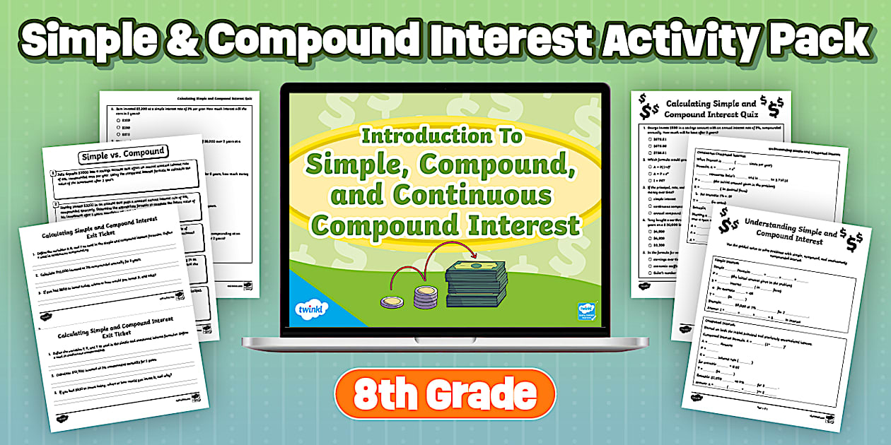 Eighth Grade Simple and Compound Interest Lesson Pack