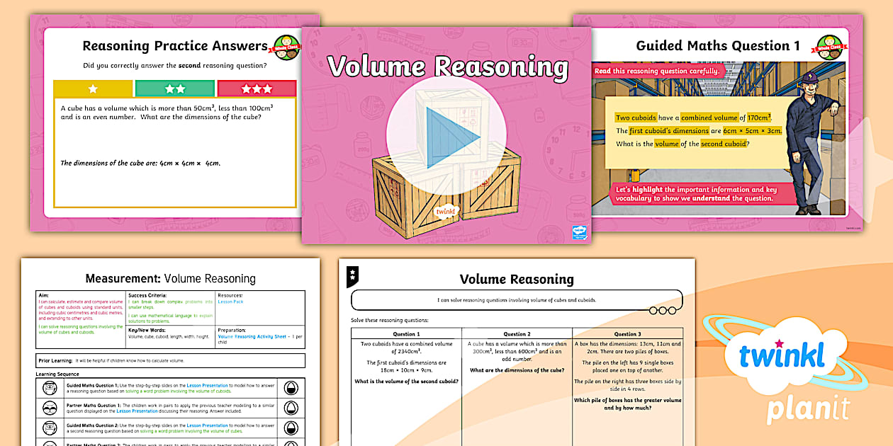 Maths Y6: Problems Involving Volume of Cubes and Cuboid