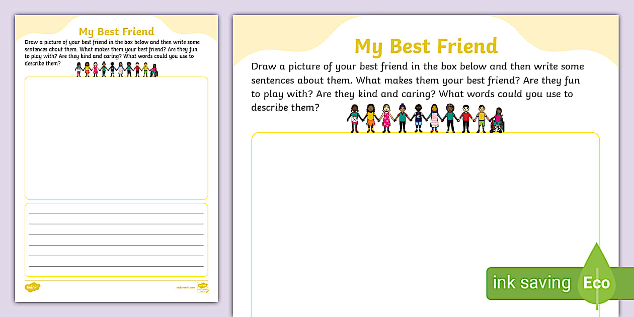 My Best Friend Writing Template (Teacher-Made) - Twinkl