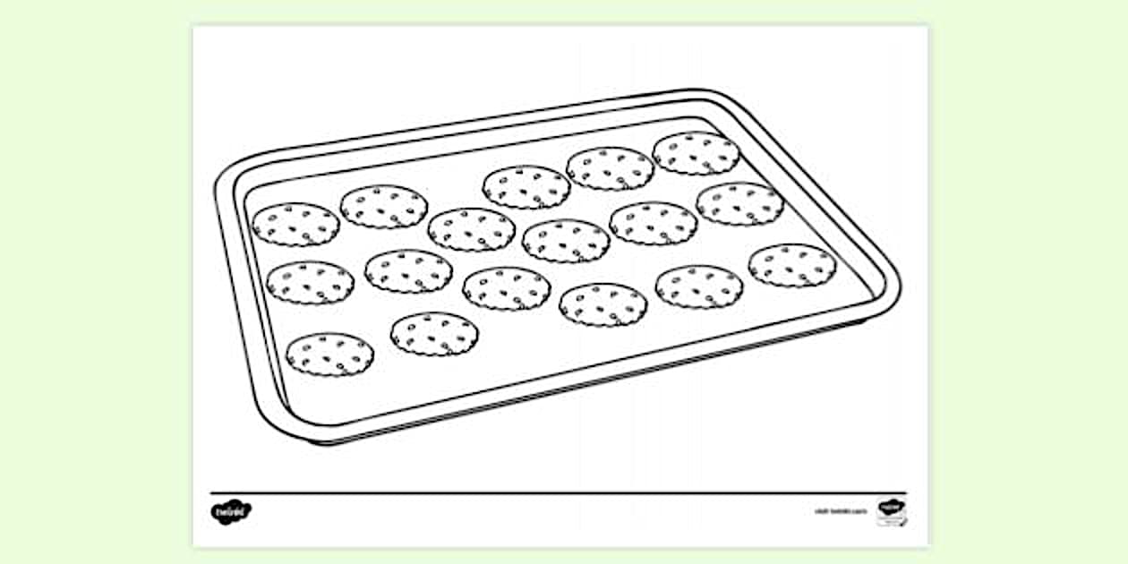 Welsh Cakes on Baking Tray Colouring Sheet | Colouring Sheet