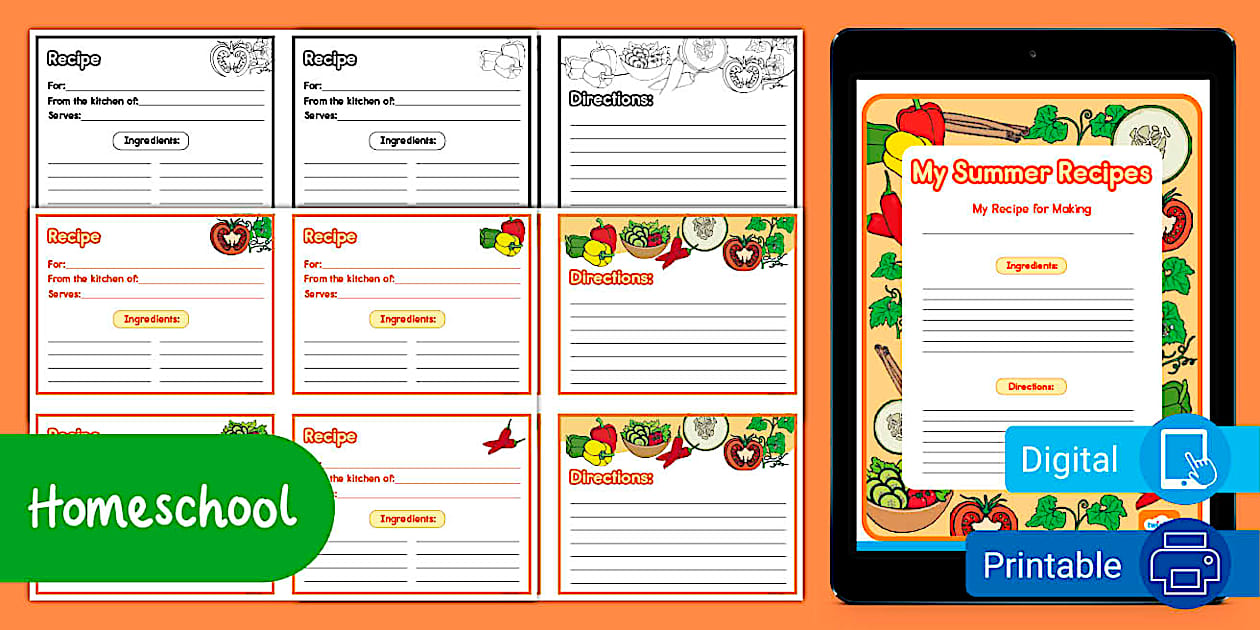 Printable Recipe Template | Resource | Twinkl USA - Twinkl