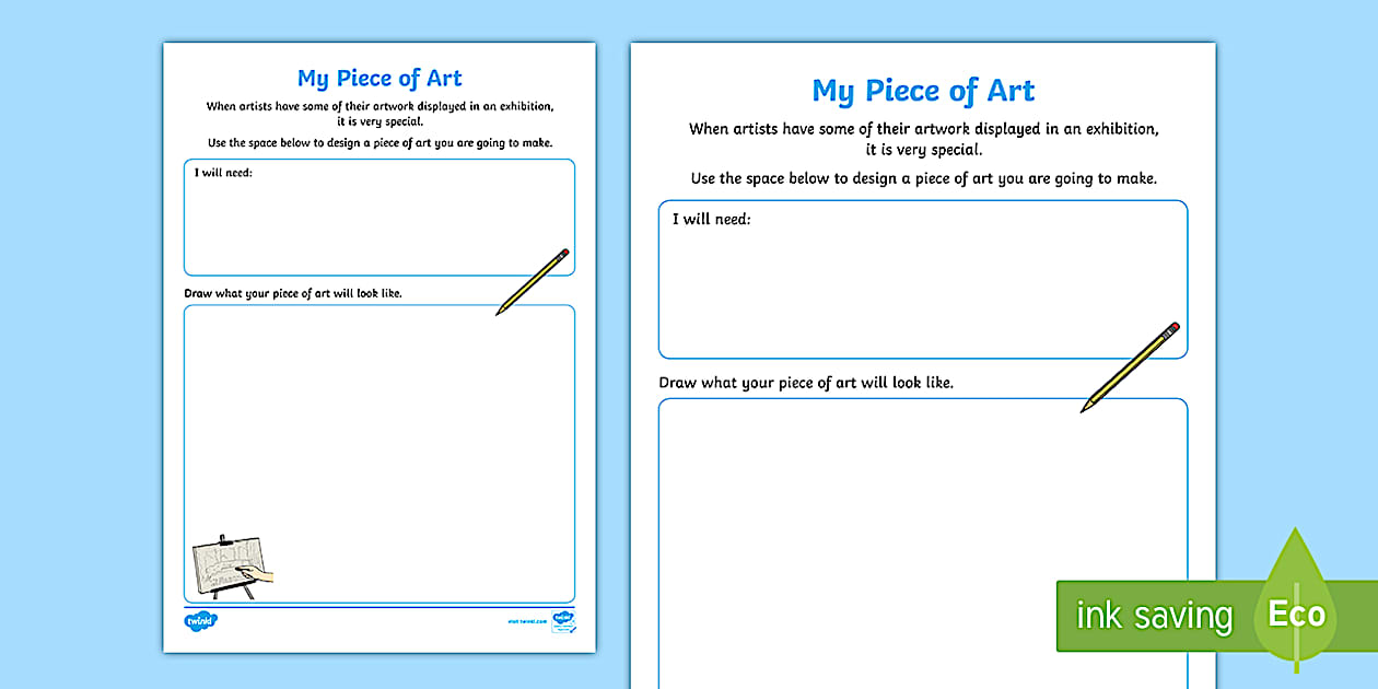 My Piece of Art Worksheet (teacher made) - Twinkl