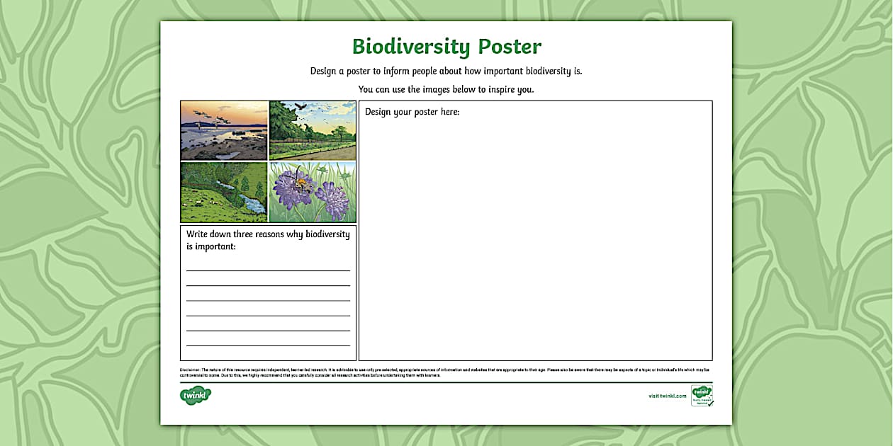 The Importance of Biodiversity: Poster Design Activity