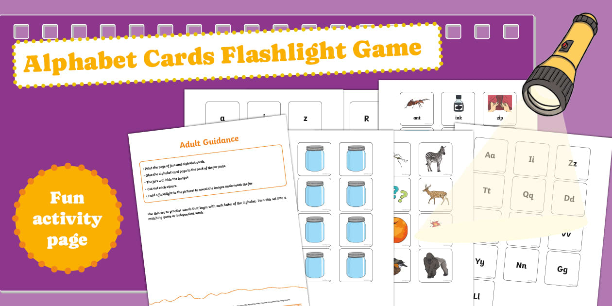 Alphabet Cards Flashlight Game