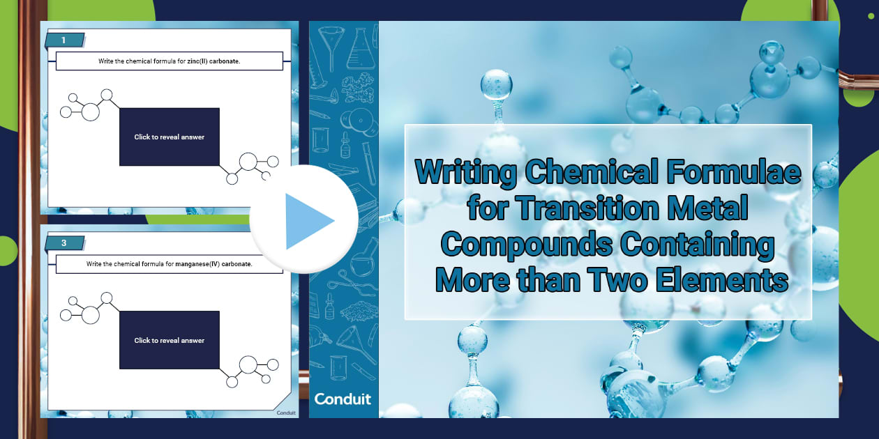 Chemical Formulae for Transition Metal Compounds PowerPoint