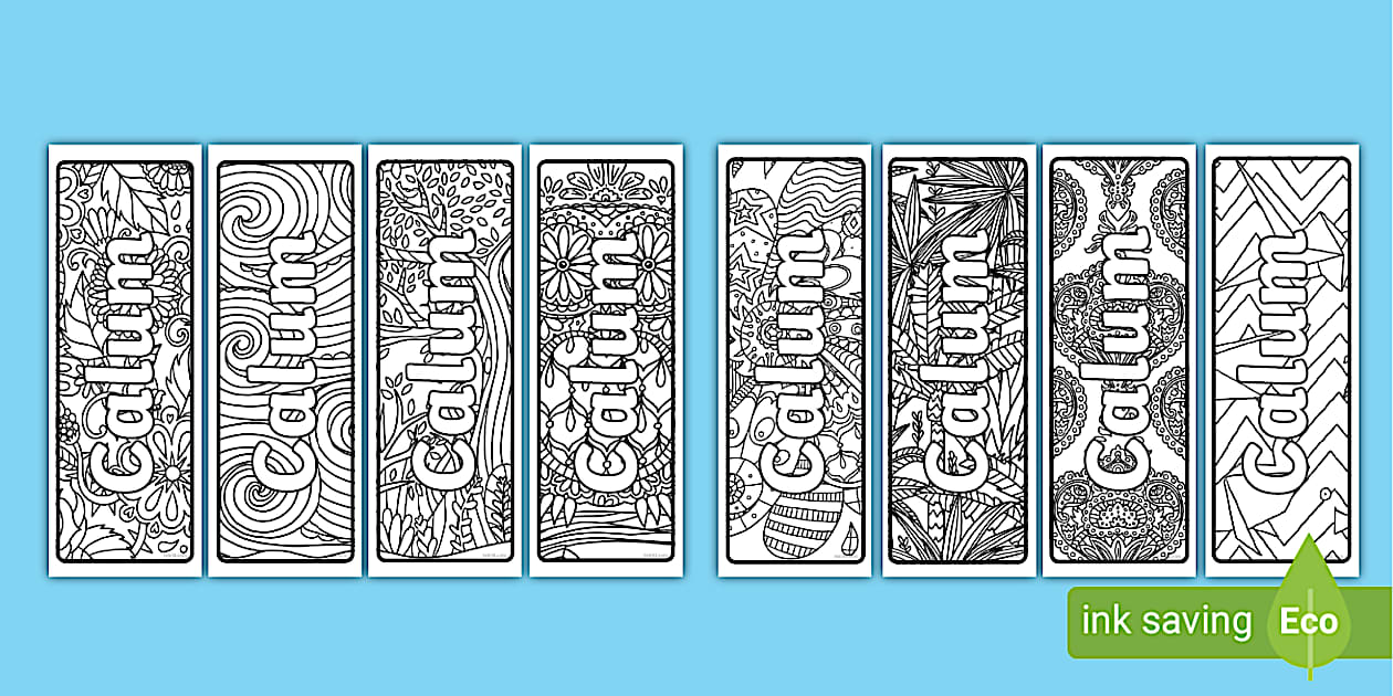 Calum Mindfulness Name Colouring Bookmarks (Teacher-Made)