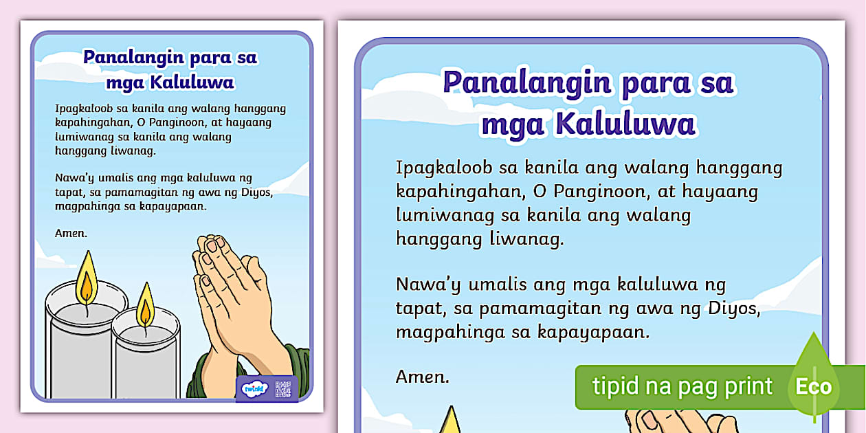 Panalangin para sa mga Kaluluwa Poster | Philippines | Twinkl