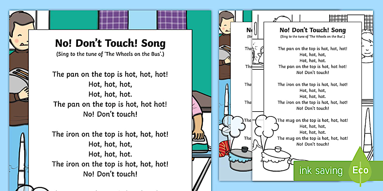 Black and White No! Don't Touch Song (Lehrer gemacht)