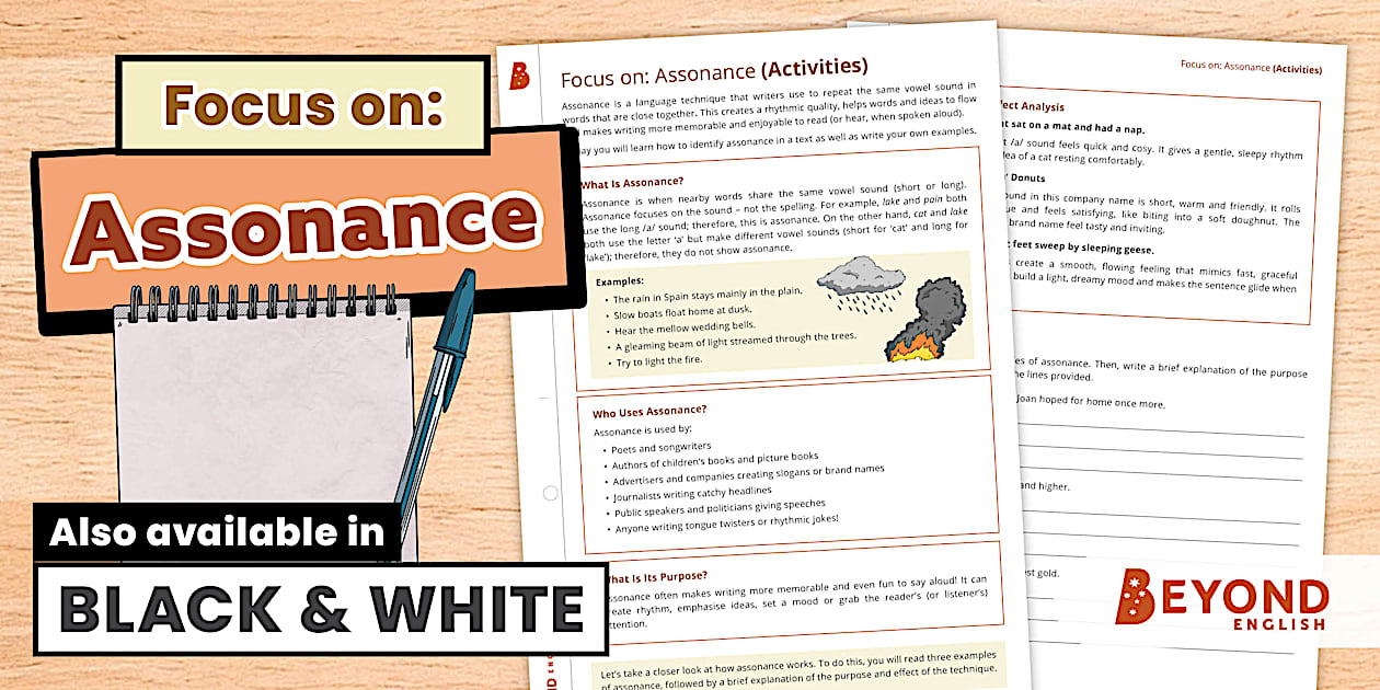 Focus on: Assonance (Activities)