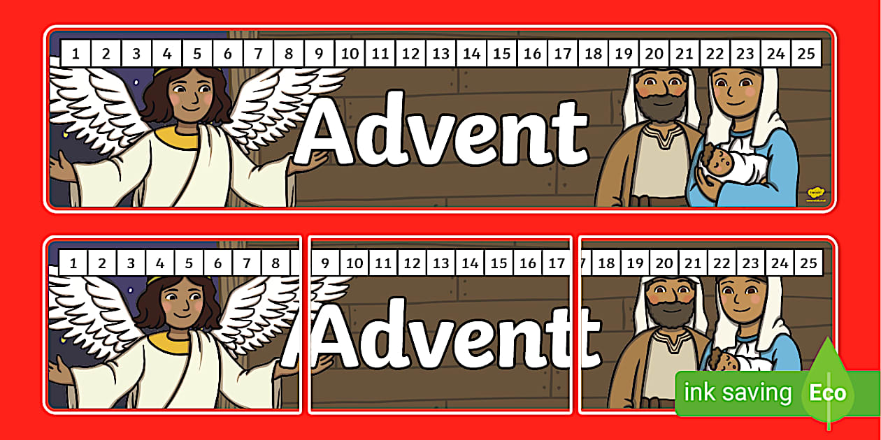 Advent Number Line Banner - Twinkl