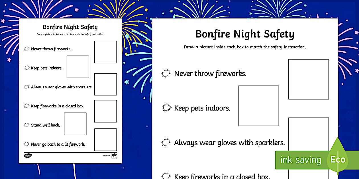 Bonfire Night Safety Poster Drawing Worksheet / Worksheet